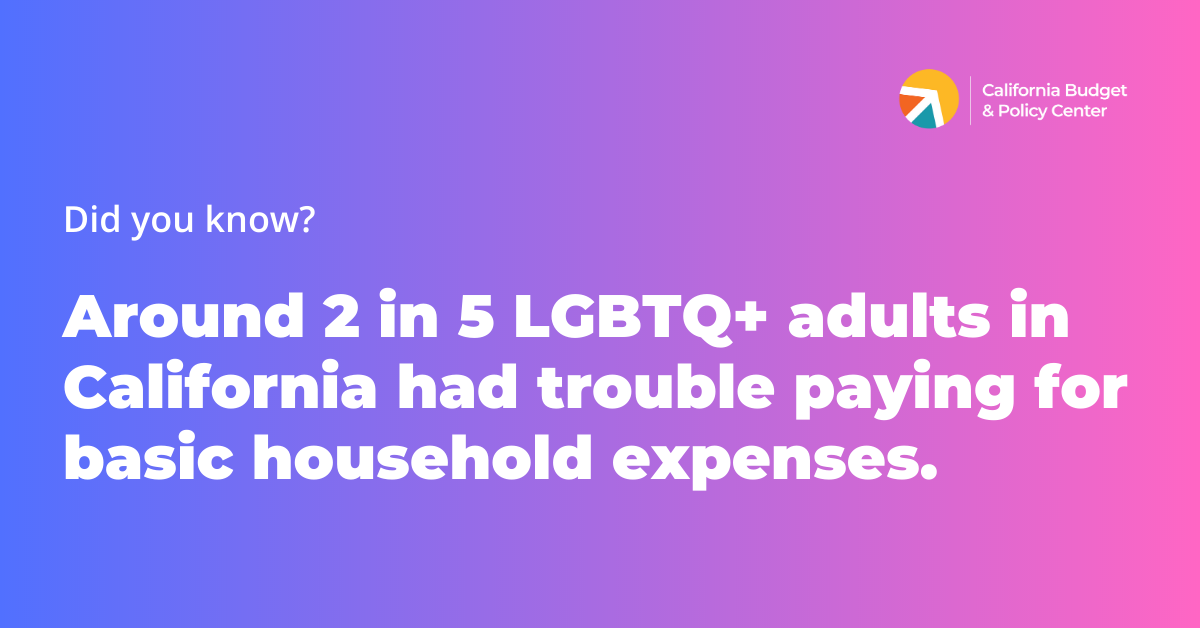 Supporting Economic Security for LGBTQ+ Californians - California ...